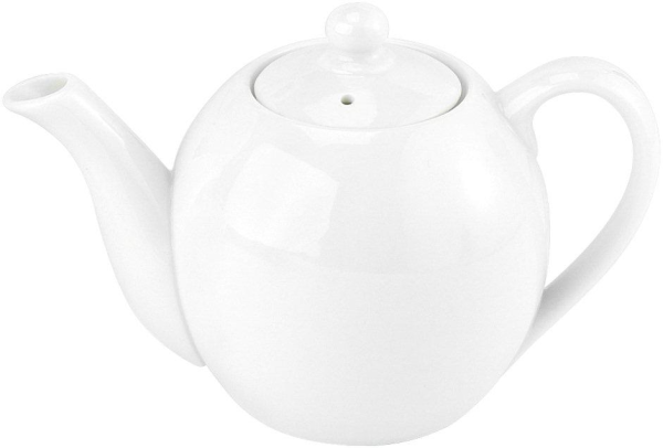 Porcelain 16oz Round White Teapot with Lid